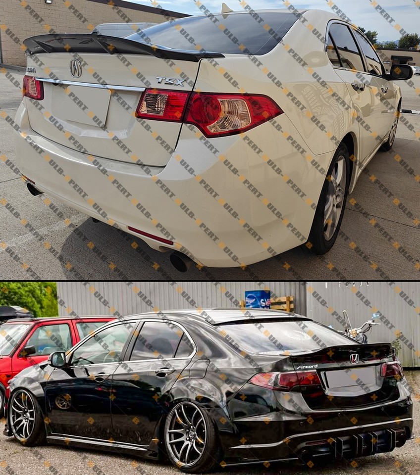 For 09-14 Acura TSX CU2 R Style Gloss Black Highkick Duckbill Trunk ...