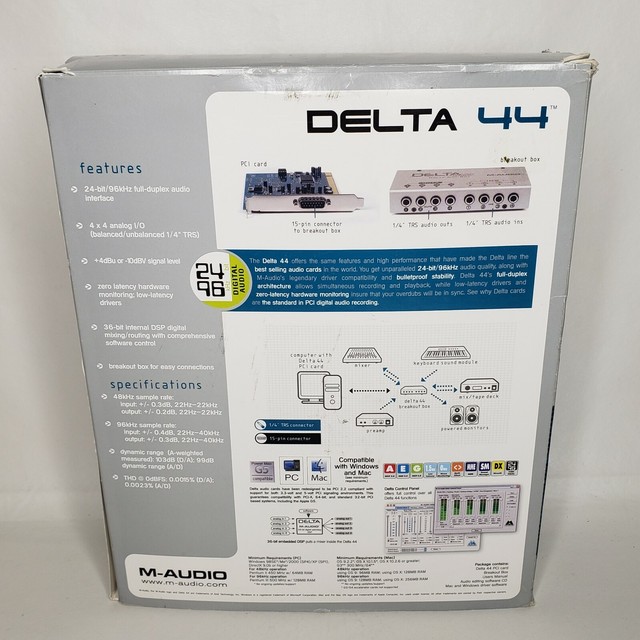 M-AUDIO Delta 44 Professional 4 In / 4 Out Audio Card & Breakout Box ...