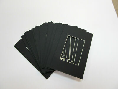 Postcard Mats 8x10 for POSTCARD 3 3/8 x 5 3/8 CUSTOM BLACK SET OF 12 | eBay