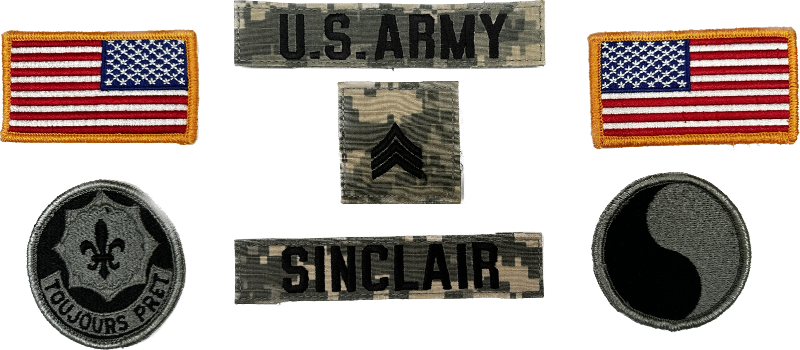 6 US Army Patch Set 2nd Cavalry 29th Division Sergeant Sinclair Bundle ...