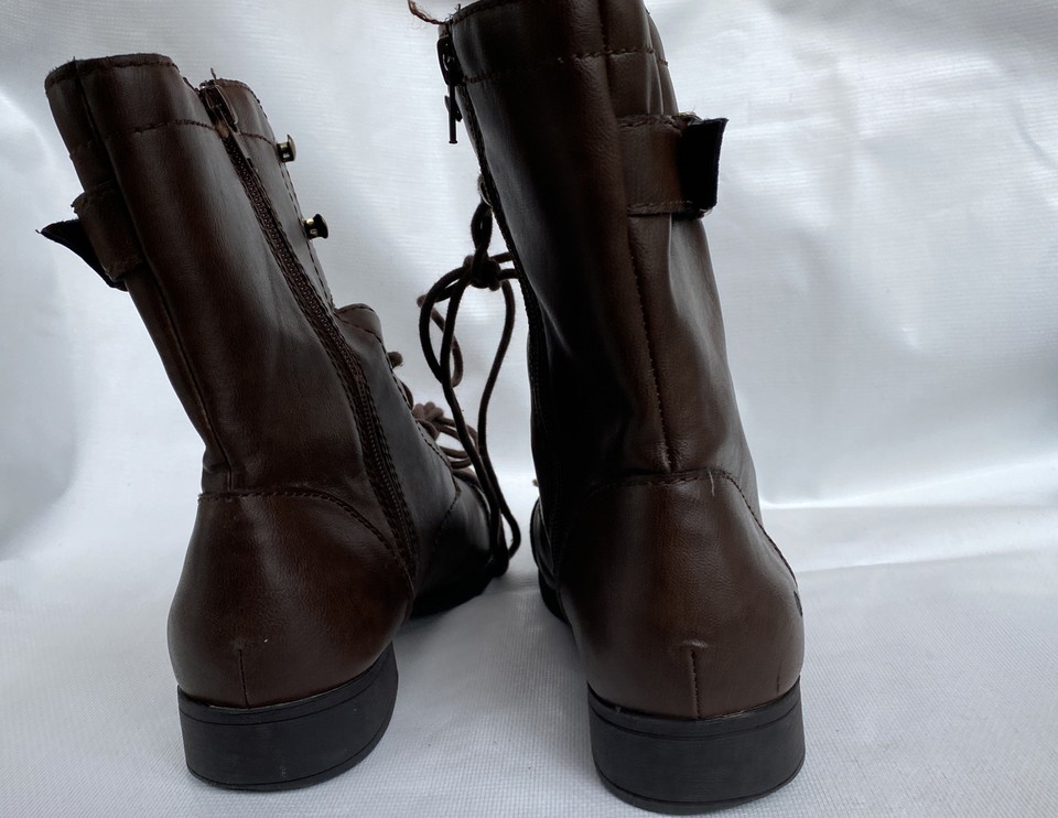 Women's American Rag Cie Brown Lace Up Boots SZ 7 Costume Halloween ...