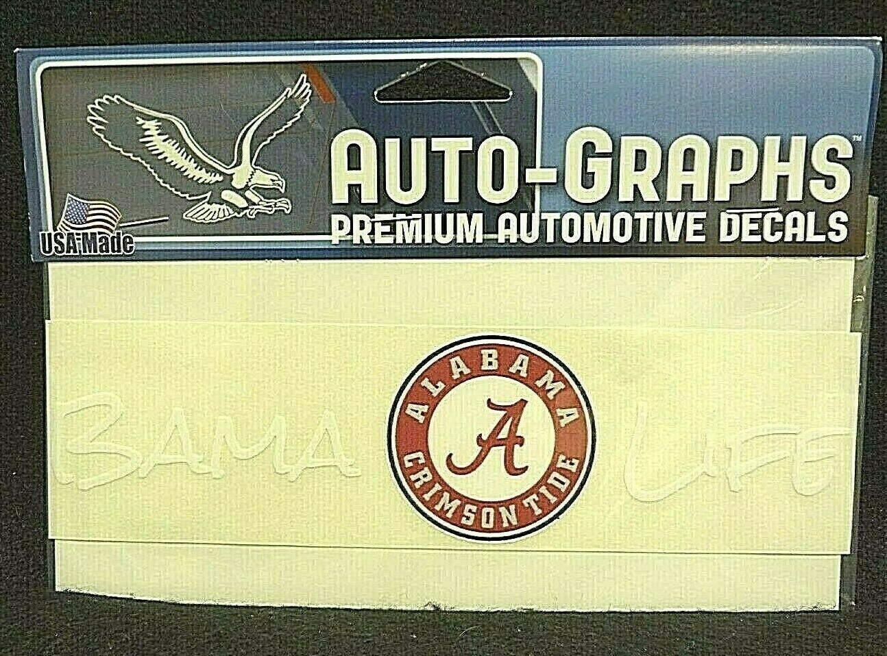 ALABAMA TIDE BAMA LIFE Decal Auto Car Window Sticker~NEW SEALED~Made in ...