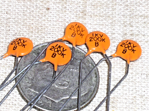 5 CERA-MITE VISHAY 10TST20 20PF .02NF 200K 1KV 100 V VOLT X5F DISC ...