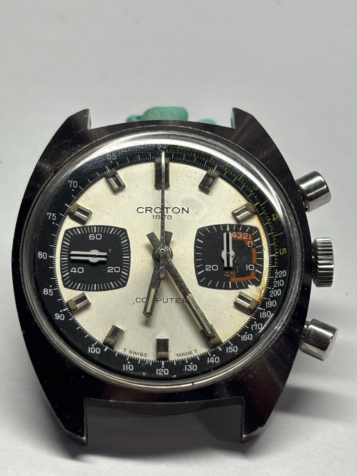 Croton 1878 Computer Chronograph 17 Jewels Valjoux 7733 Swiss Watch | eBay