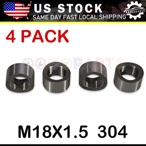 4Pack O2 Oxygen Sensor Curve Notched Nut Bung M18 X 1.5 304 Stainless ...