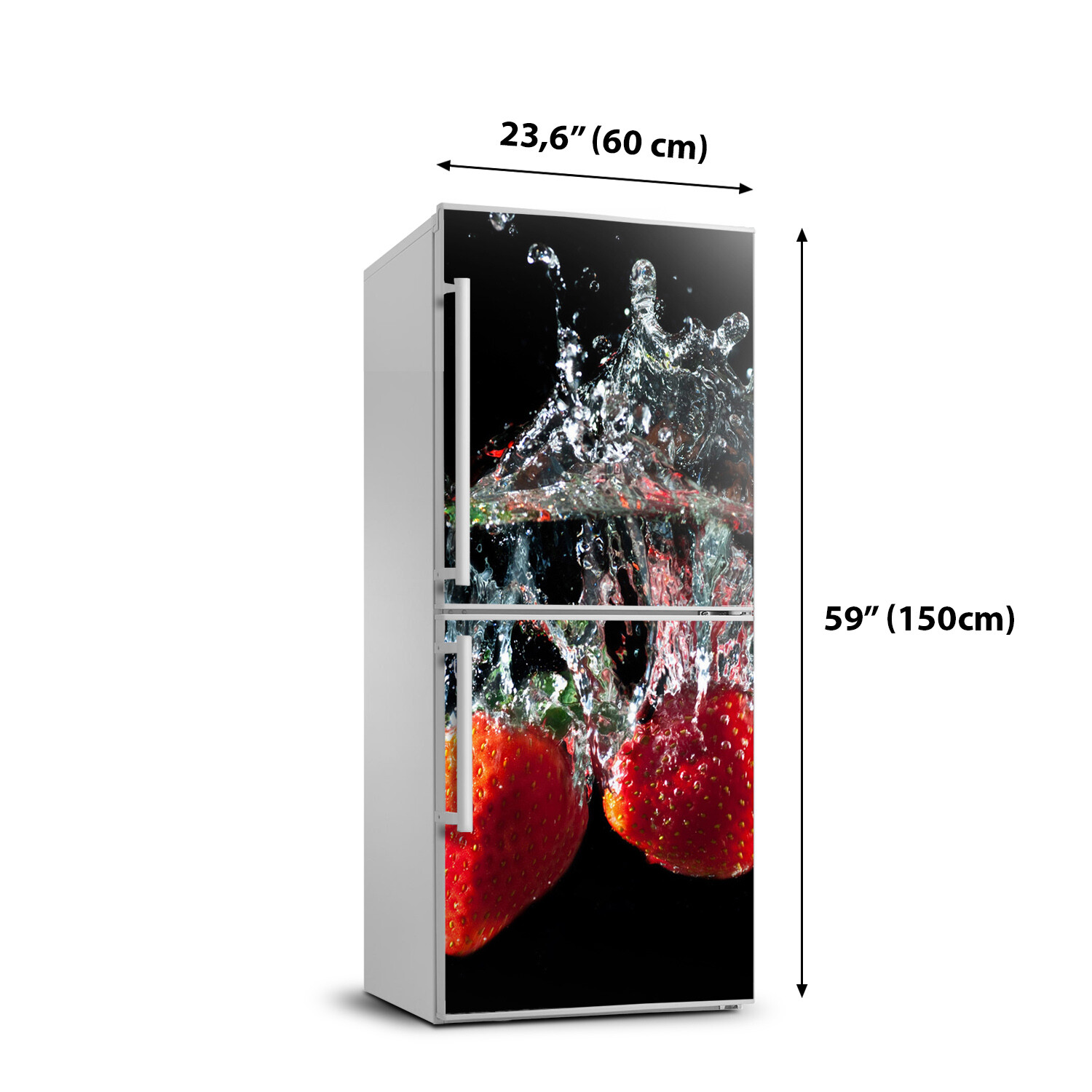 3D Refrigerator Self Adhesive Removable Sticker Food Strawberries under ...