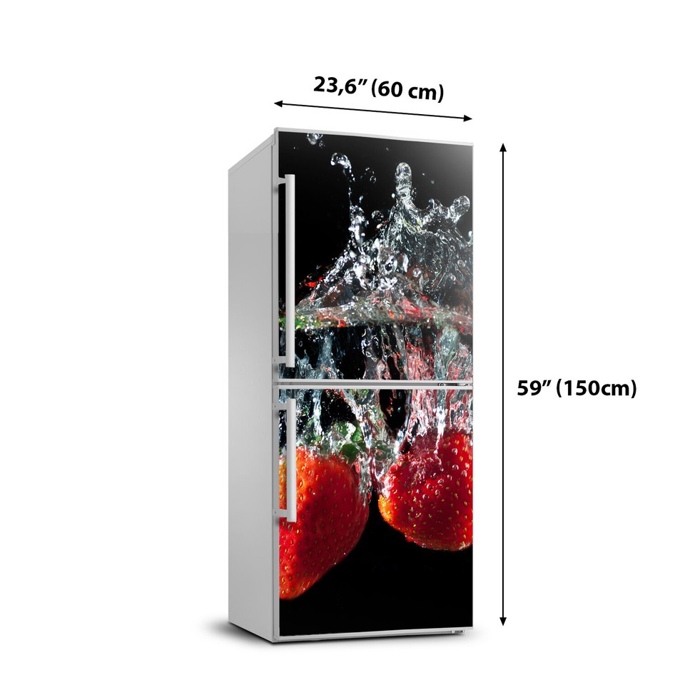 3D Refrigerator Self Adhesive Removable Sticker Food Strawberries under ...