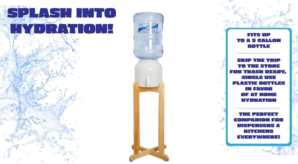 Natural Wood Water Dispenser Floor Stand, Natural Wood Finish | eBay