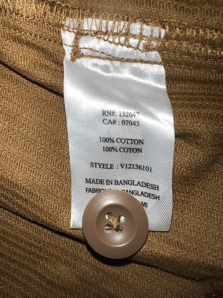 Valor Collective Jacket Mens Medium Brown 100% Cotton Corduroy Long ...