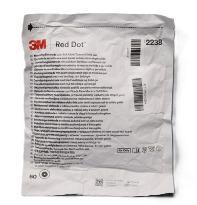3M-2238 Electrode EKG/ECG Red Dot Cloth Adult 6cm 50 Per Bag by 3M Part ...