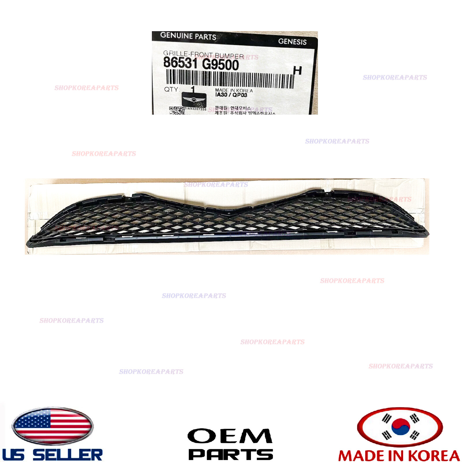 Genuine Front Bumper Lower Grille ⭐OEM⭐ Genesis G70 2022-2024 ...