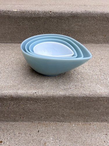 RARE Vintage Fire King Turquoise 4-Piece Nesting Bowl Set | eBay