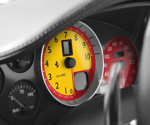 Ferrari F360 F430 F131 Modena Spider Instrument Gauge Face 220 MPH Red ...