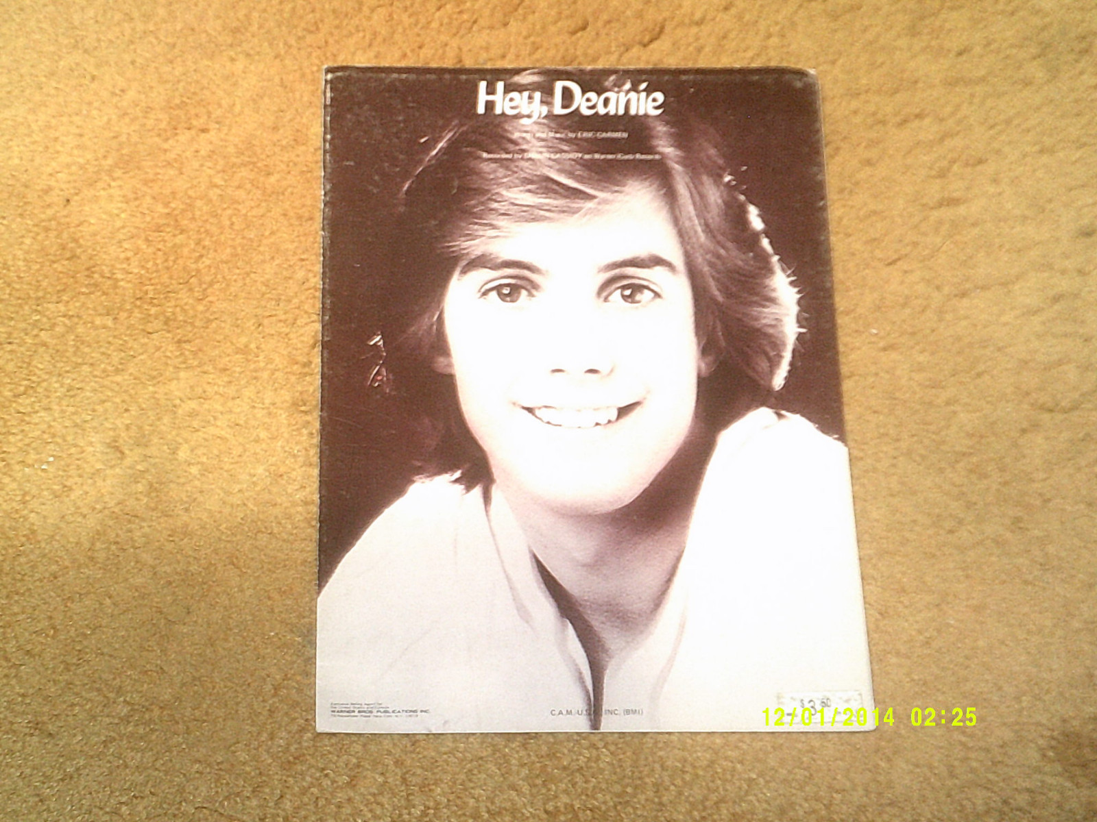 SHAUN CASSIDY Eric Carmen sheet music Hey, Deanie 1977 6 pages (VG+ ...
