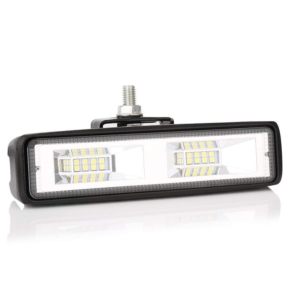 2X 90W LED Work Lights 6 Inch Driving Strip Flood Beam light Bar SUV ...