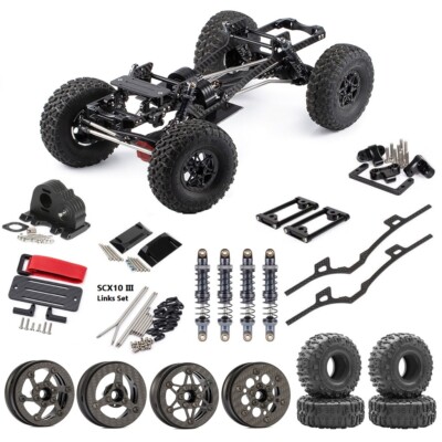 LCG Chassis Rail Link Rod Servo Mount Gearbox For 1/10 RC Crawler Capra ...