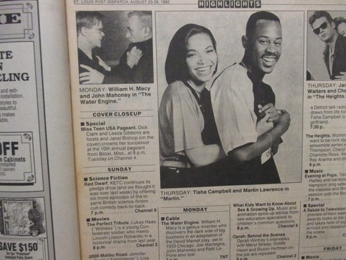 Aug. 23, 1992 St. Louis Post TV Magaz(JENNIFER BEALS/DREW BARRYMORE ...