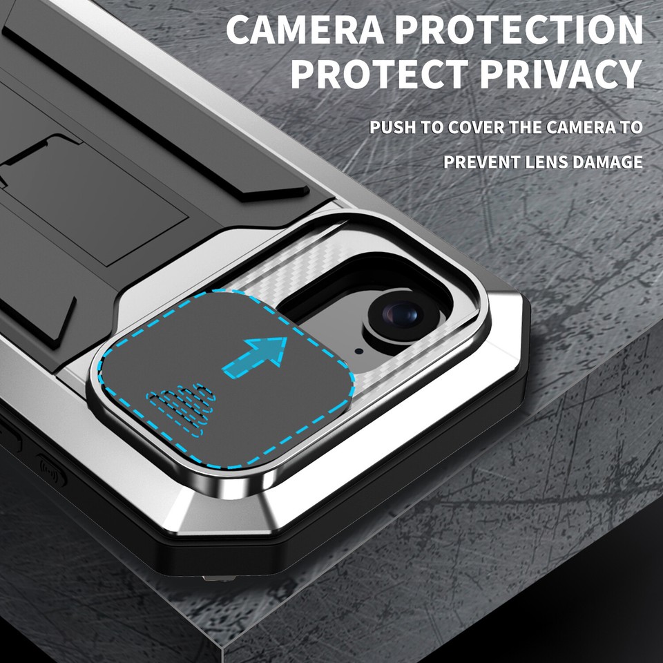 Kickstand Shockproof Heavy Duty Phone Case For iPhone 16e W/ Sliding ...