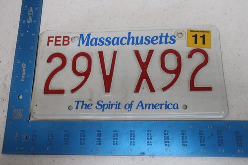 Massachusetts License Plate Tag 2011 11 MA Natural Sticker 29V X92 | eBay