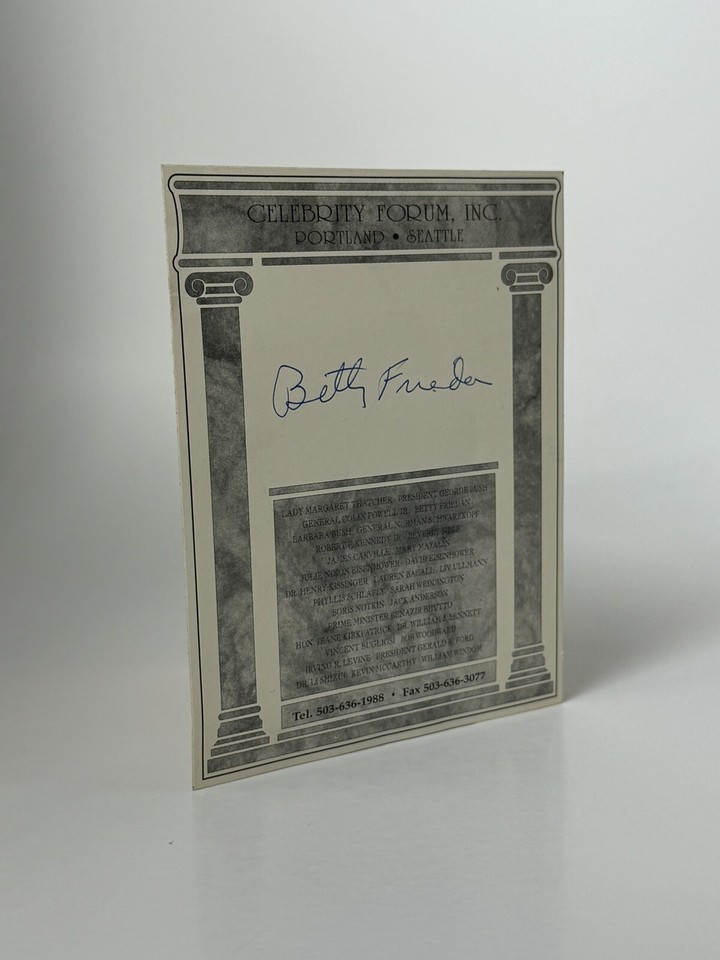 Betty Friedan Autograph | Celebrity Forum Bookplate | eBay