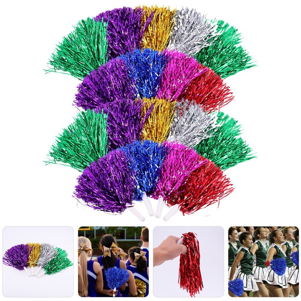 18pcs Cheerleading Pom Poms Plastic Cheerleading Pom Poms Flower Props ...