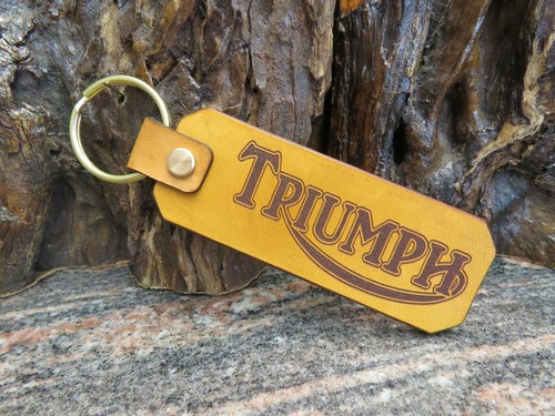 TRIUMPH motorcycle leather key ring biker Key chain Keyring fob 1238 | eBay