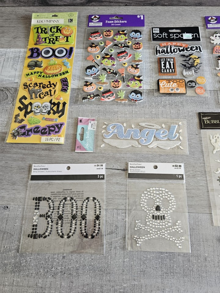 Sticker Lot - Halloween October Ghosts Scrapbooking 3D Stickers Jolee's ...