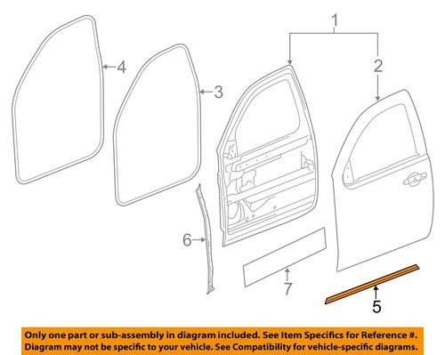 GM OEM 08-19 Enclave Front Door Door Components-Lower W'strip 23253025 ...