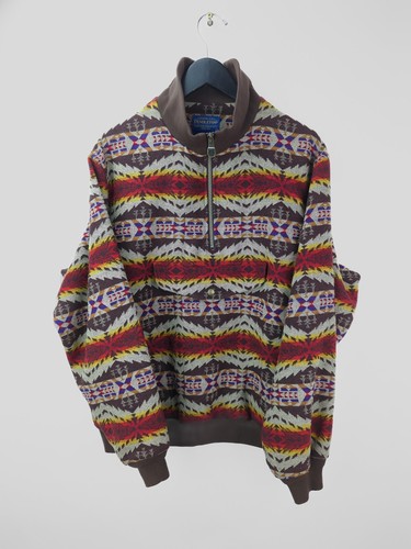 PENDLETON HIGH GRADE WESTERN WEAR Mens Sz L Southwestern Quarter Zip ...