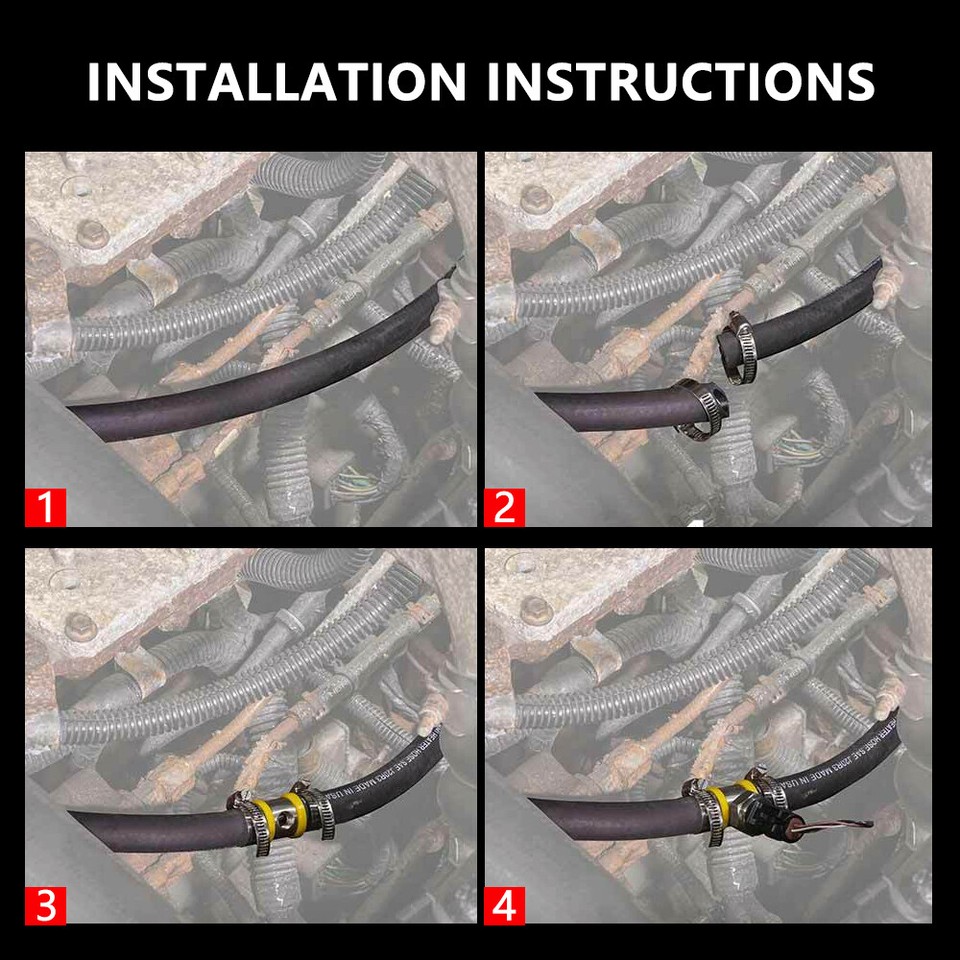 3/8" Fuel Line Fuel Pressure Barbed Push Lock T-Fitting Adapter with ...