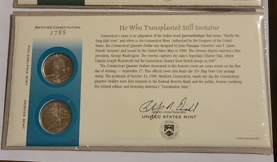 1999 Connecticut P&D State Quarter FIRST DAY COVERS - U.S. MINT | eBay