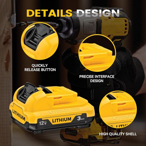 2Pack for DEWALT 12V 3Ah Lithium-Ion Battery DCB124 DCB120 DCB127-2 ...