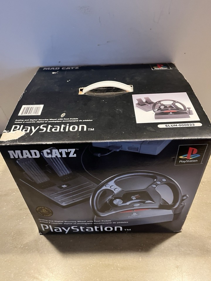PS1 MAD CATZ RACE WHEEL PLAYSTATION 1 DRIVING STEERING RACING PEDALS ...