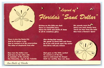 POSTCARD Legend of Florida's Sand Dollar Poetry Poem Literature Story ...