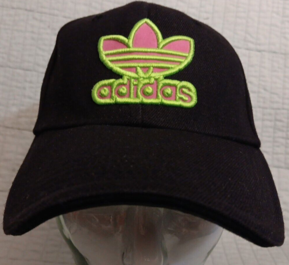 Unisex S/M Adidas Black Neon Embroidered Trefoil Hat Cap | eBay