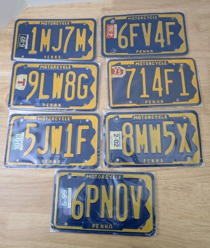 Pennsylvania Motorcycle License Plate Lot Blue | eBay