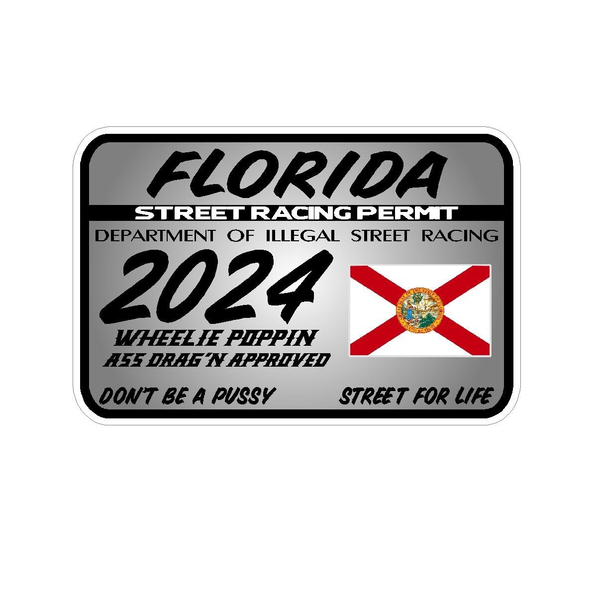 Florida Street Racing Permit Car Truck Window Sticker Drag Racing ...