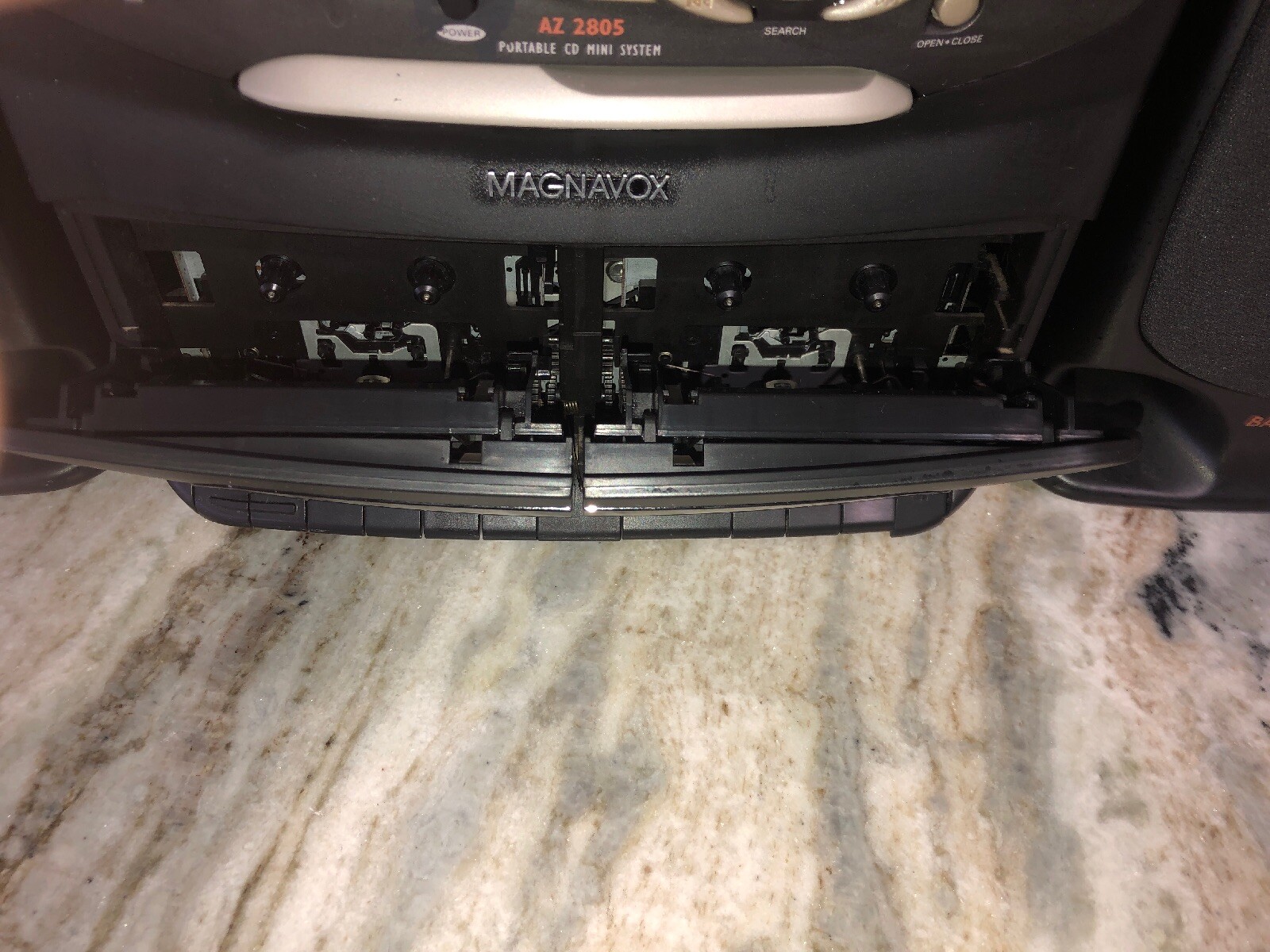 Magnavox AZ 2805 AM FM Boombox Stereo Dual Cassette BassReflex CD/Cass ...