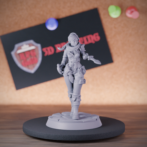 Female Bandit Miniature Female Thief Mini Dungeons and Dragons Mini DnD ...
