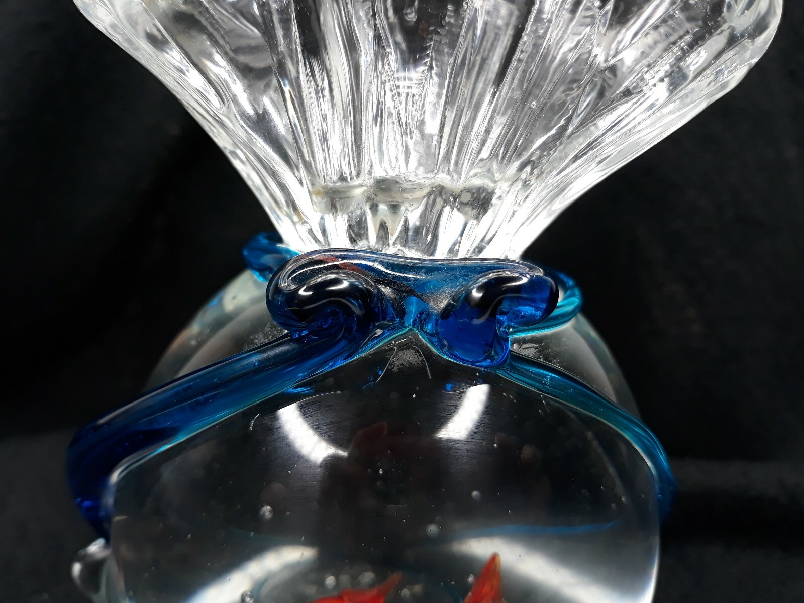 Murano Glass Fish In A Bag Studio Art Hand Blown Paperweight Goldfish ...