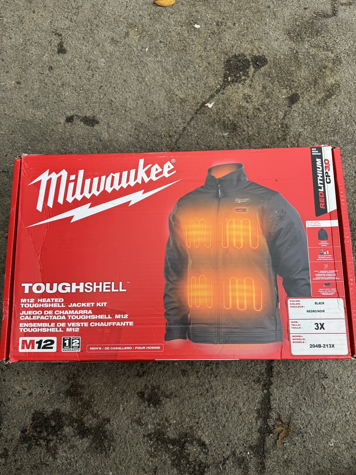 Milwaukee Tool 204B-213X M12 Heated Toughshell Jacket Kit - Black, 3X ...