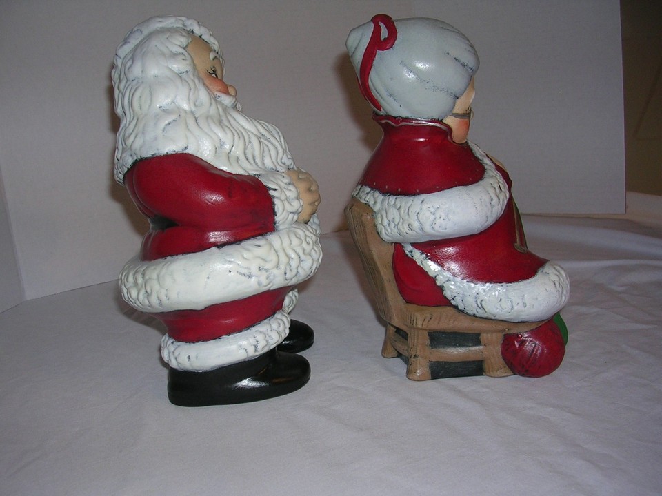 Hand Crafted Ceramic Santa & Mrs Clause statues | eBay