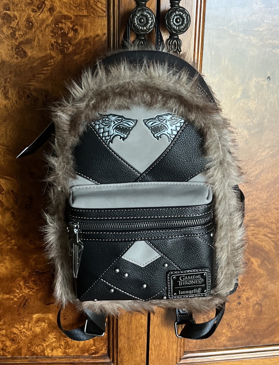 Loungefly Game Of Thrones Jon Snow Mini Backpack Faux Fur Trim Stark ...