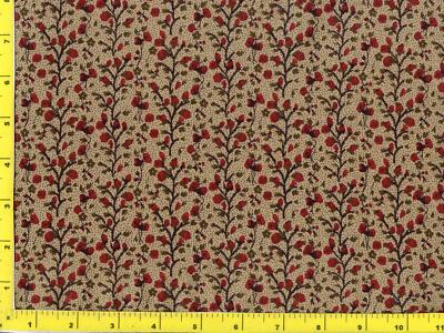 Dark Red Prairie Flowers & Vines By The Yard CFLYEL02020 | eBay