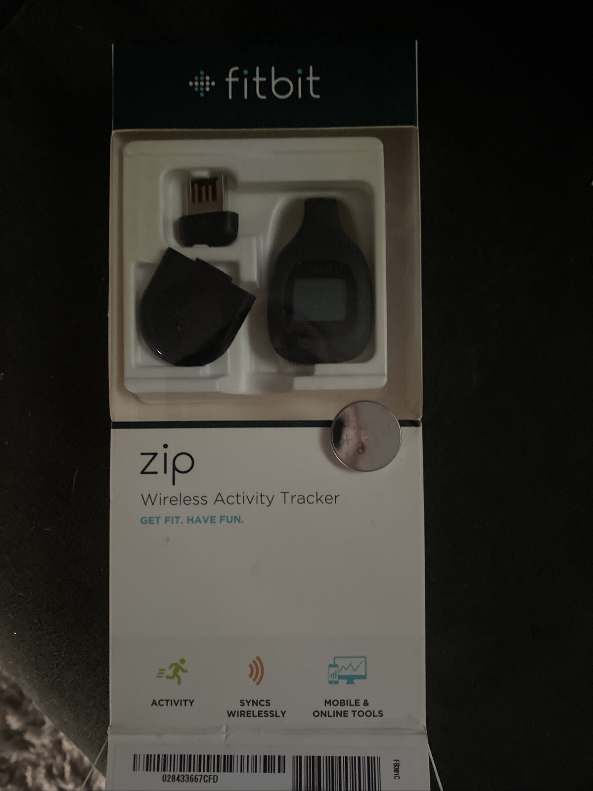 Fitbit Zip Activity Tracker Pedometer NEW In Box (open) Black +battery ...