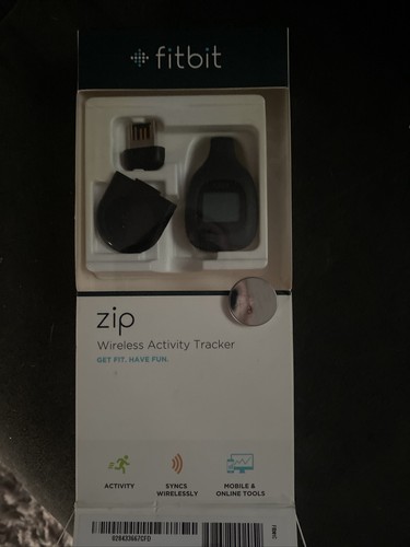 Fitbit Zip Activity Tracker Pedometer NEW In Box (open) Black +battery ...