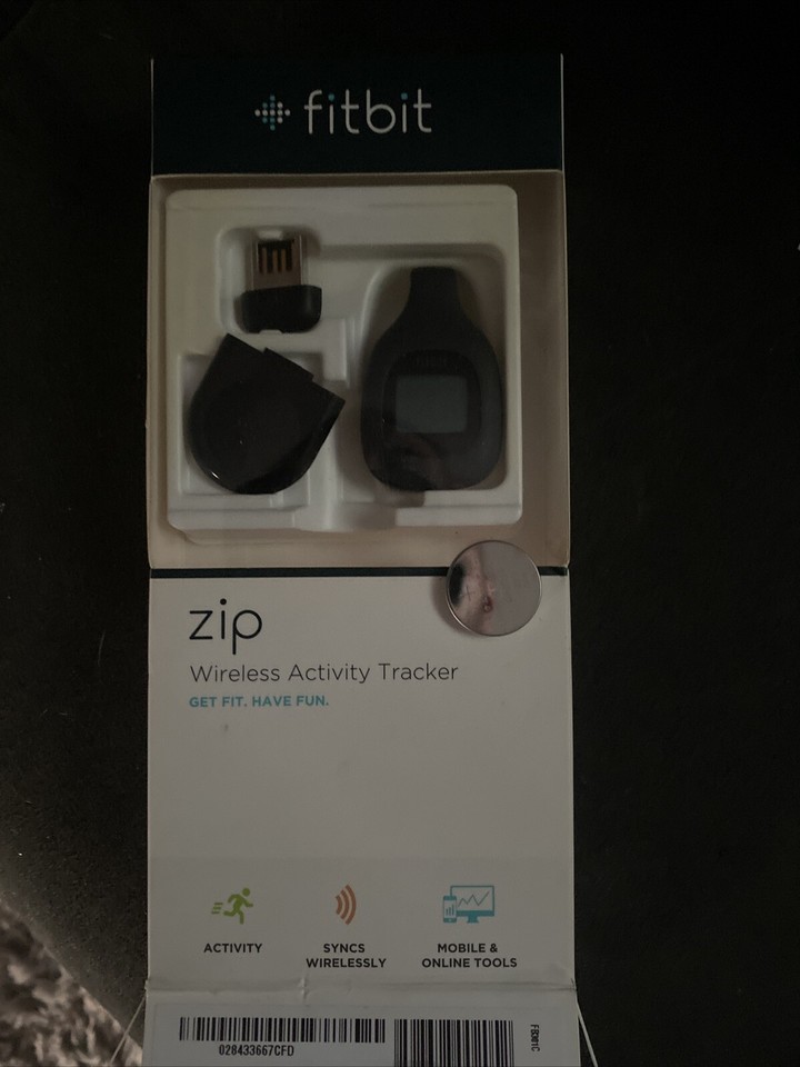 Fitbit Zip Activity Tracker Pedometer NEW In Box (open) Black +battery ...