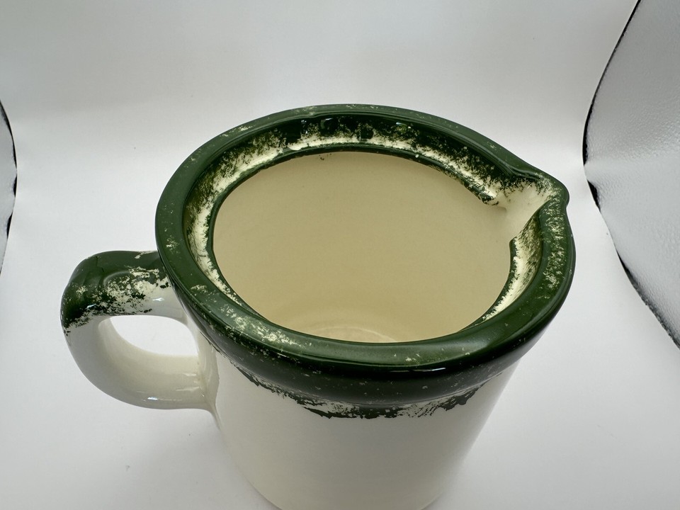 East Texas Pottery Green Splatter Stoneware Pitcher Fruit Design | eBay