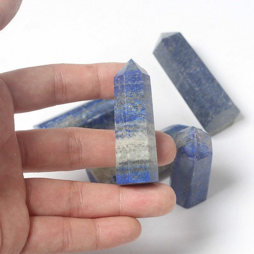 10Pcs Natural Rock Lapis Lazuli Quartz Crystal Point Wand Obelisk Stone ...