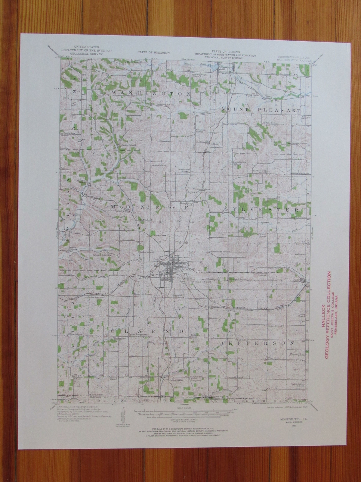 Monroe Wisconsin 1960 Original Vintage USGS Topo Map | eBay